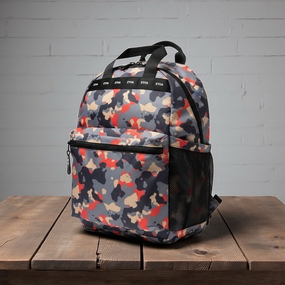 ZYIA | Other | Zyia Camouflage Backpack Red Gray Black | Poshmark
